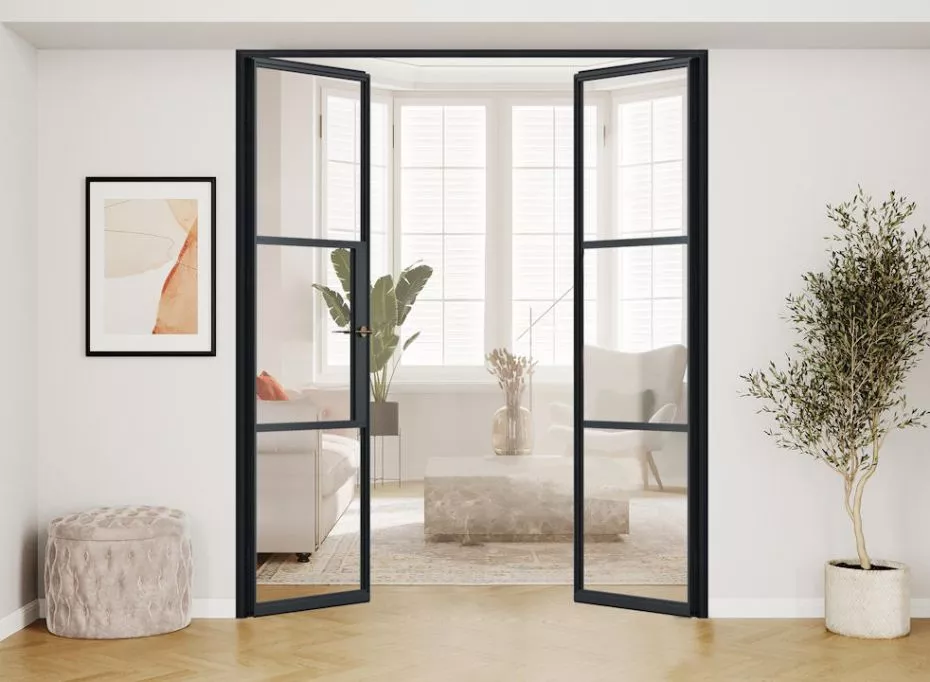 ALUSPACE 1.2m Black French Door Bundle