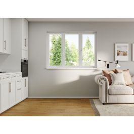 White aluminium Triple flush casement window 1770mm x 1200mm