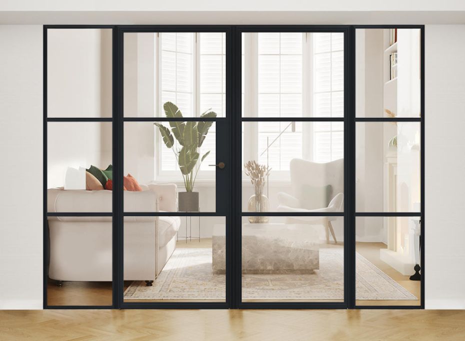 Aluspace Aluminium Black 2.4m French Door
