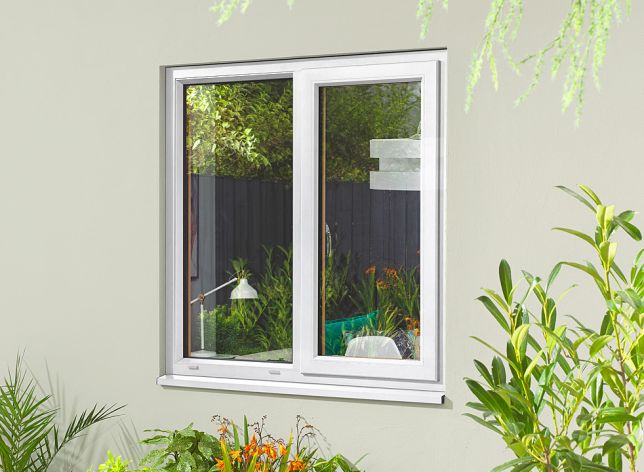 White aluminium double casement window 1200mm x 1200mm