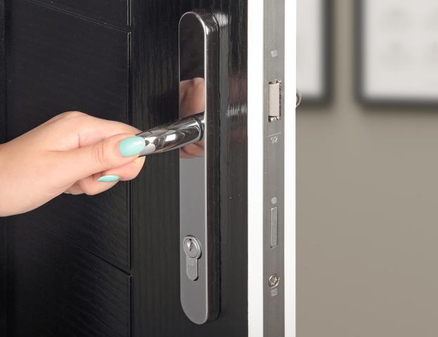 Vufold Silverstone Composite 1.44m Black Front Door With Sidelight